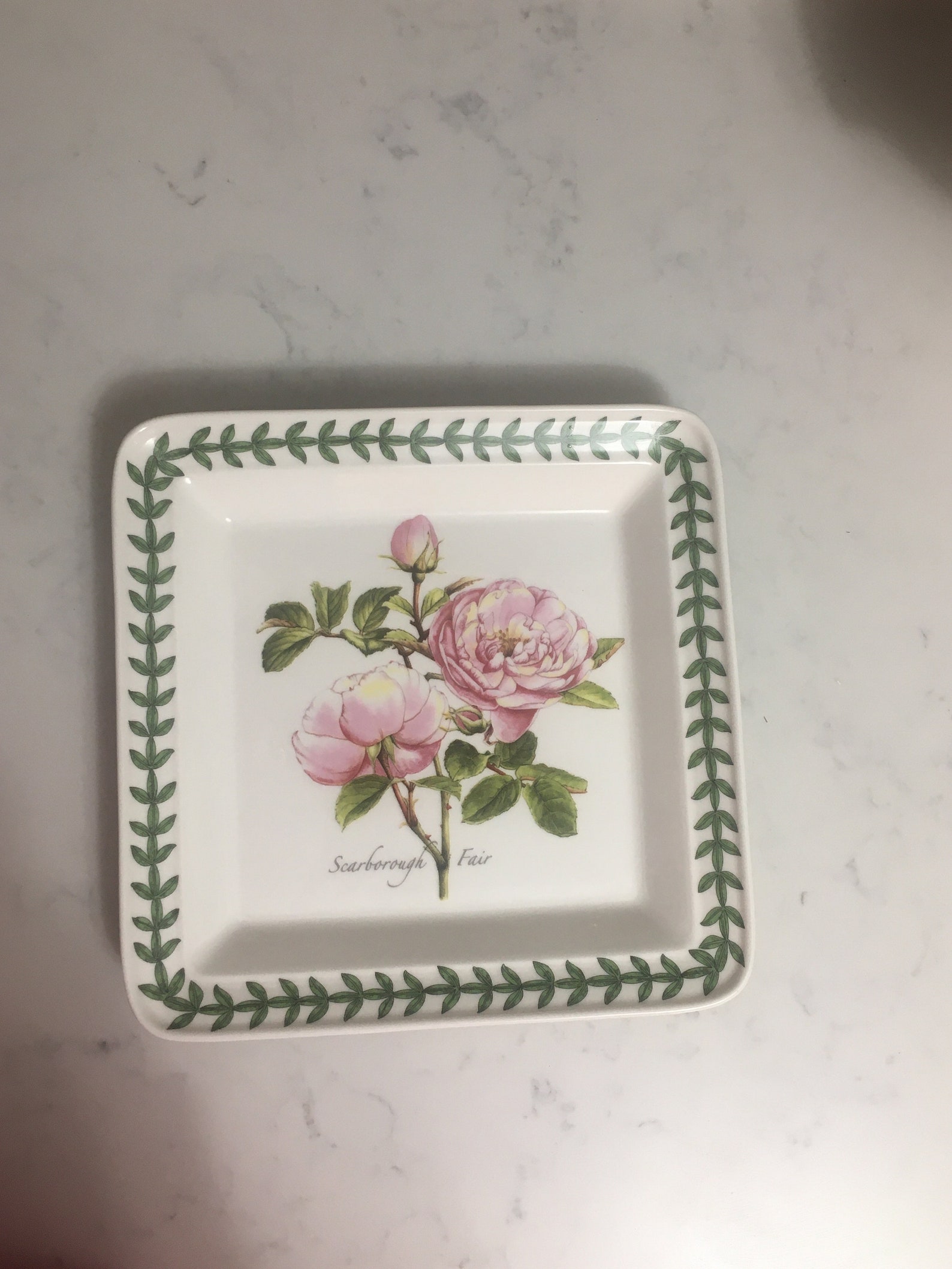 Portmeirion Scarborough Fair Porcelain Rose Plate, Vintage Pink Cabbage ...