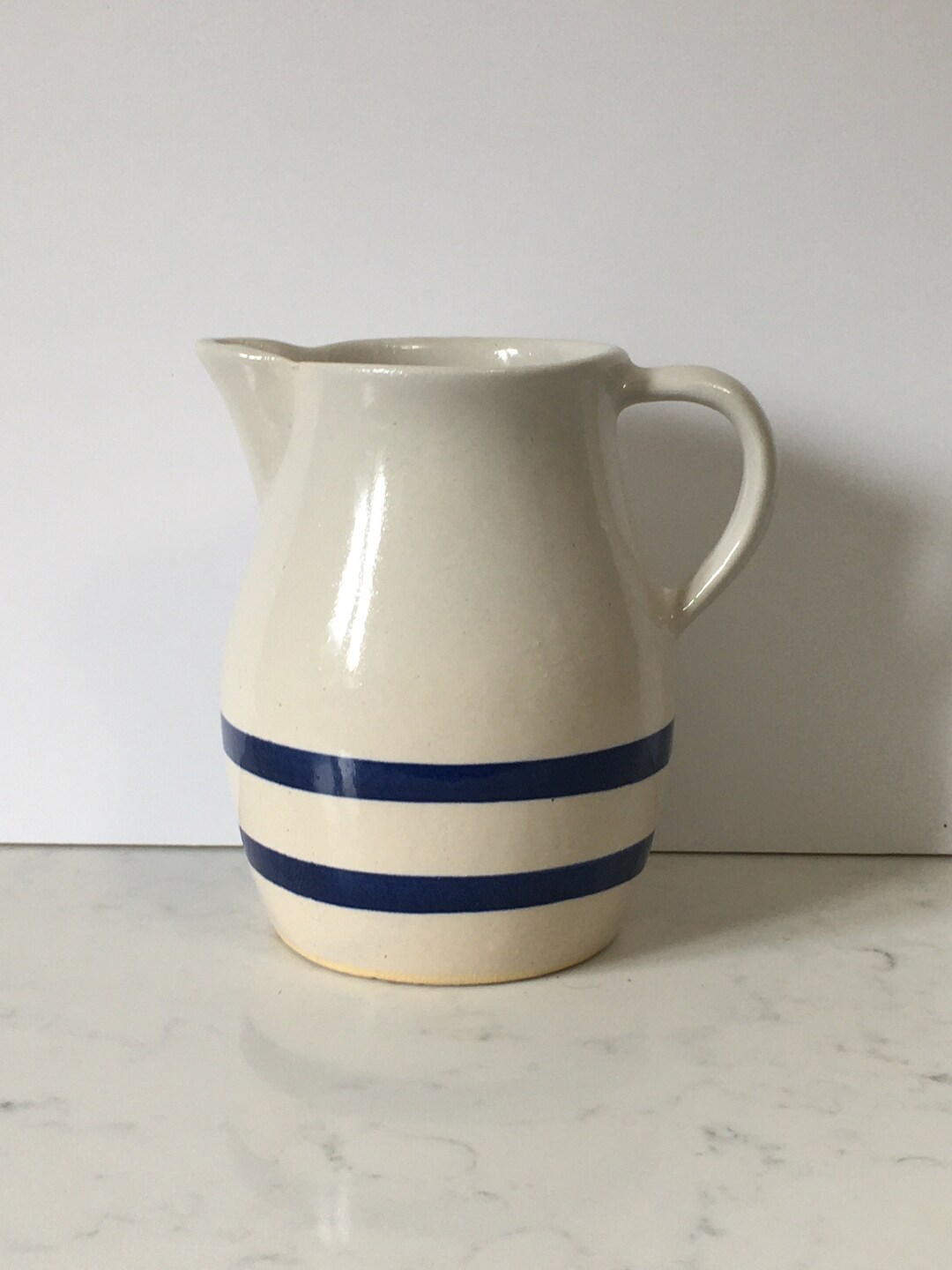 Vintage Robinson Ransbottom Roseville Pottery Pitcher, Vintage Blue ...