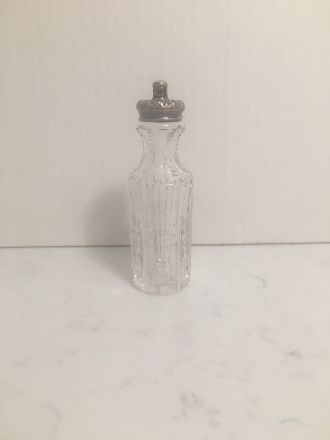 Antique Cut Glass Cologne Bottle With Swivel Sterling Silver Top ...
