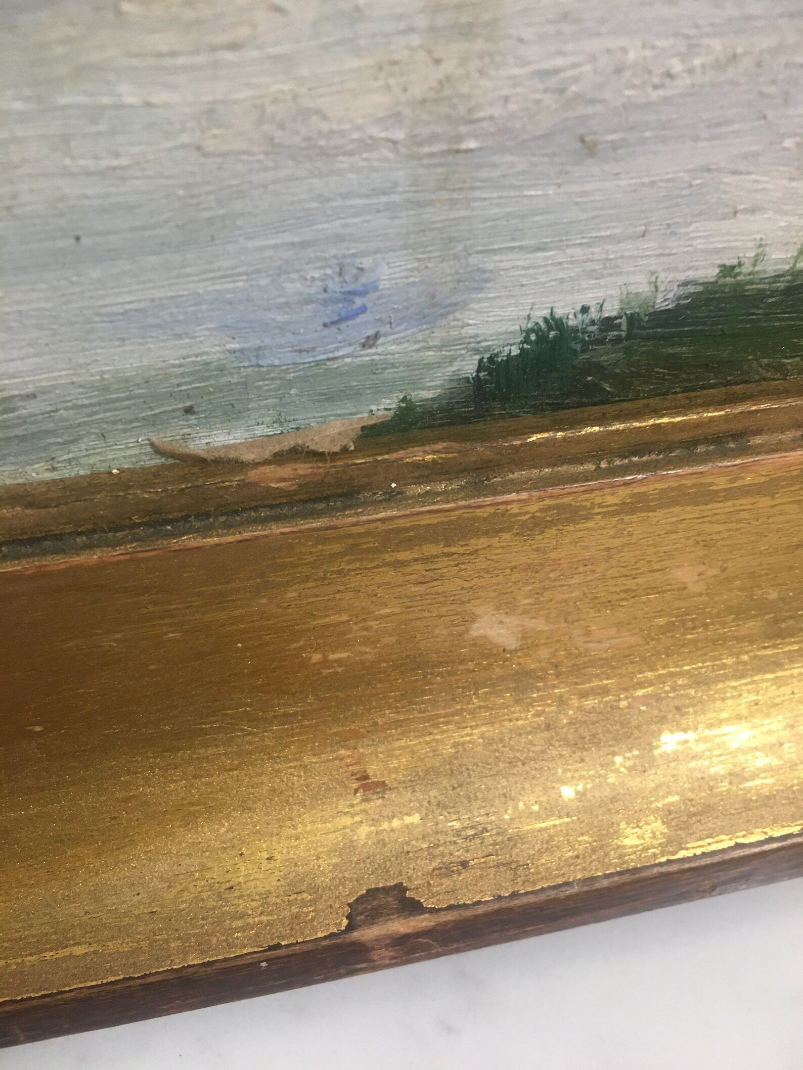 Vintage Oil Painting on Board as Found, Vintage Shabby Chippy Painting ...