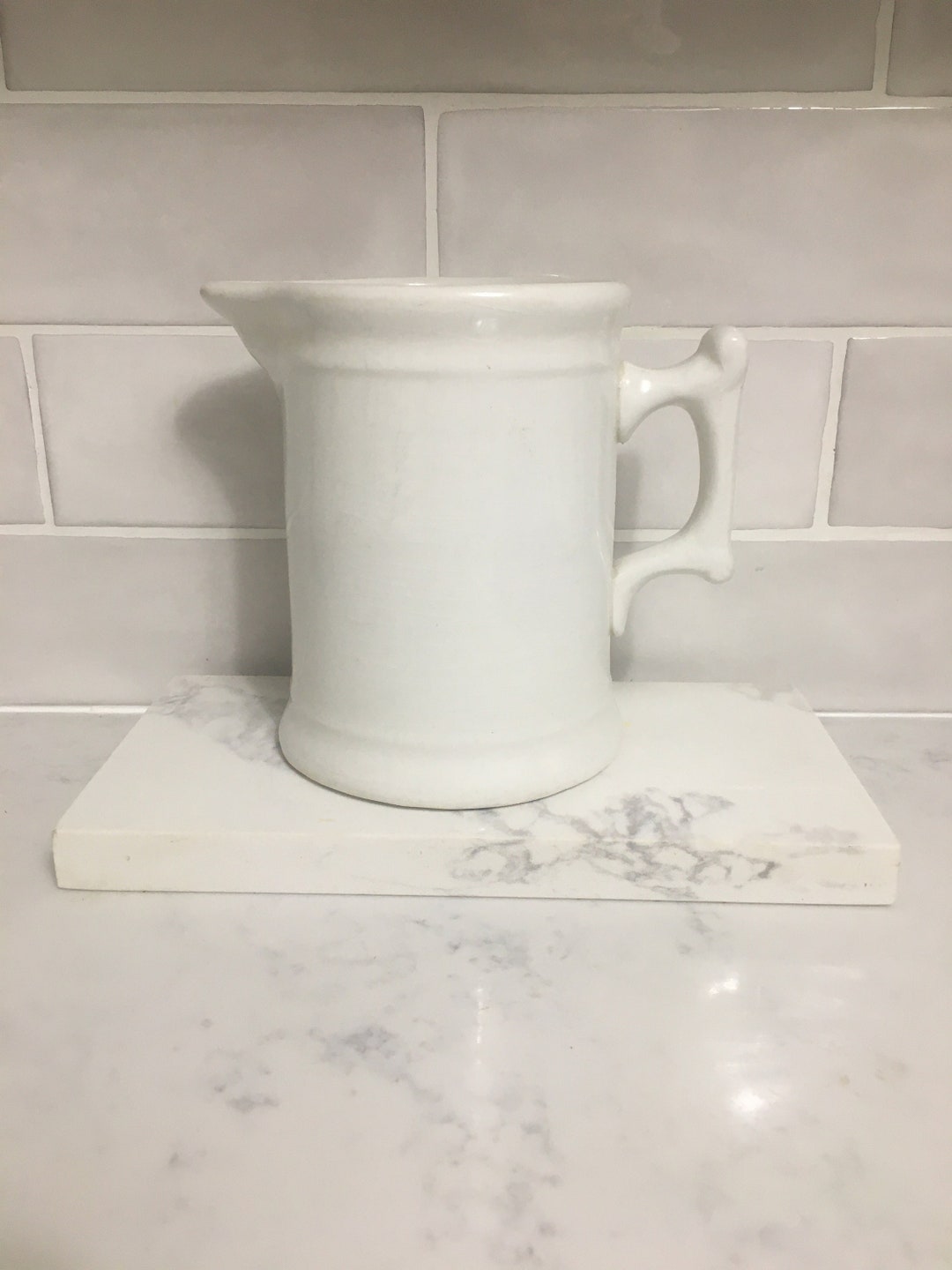 Antique English Ironstone Pitcher Warranted Lion Unicorn Mark Antique ...
