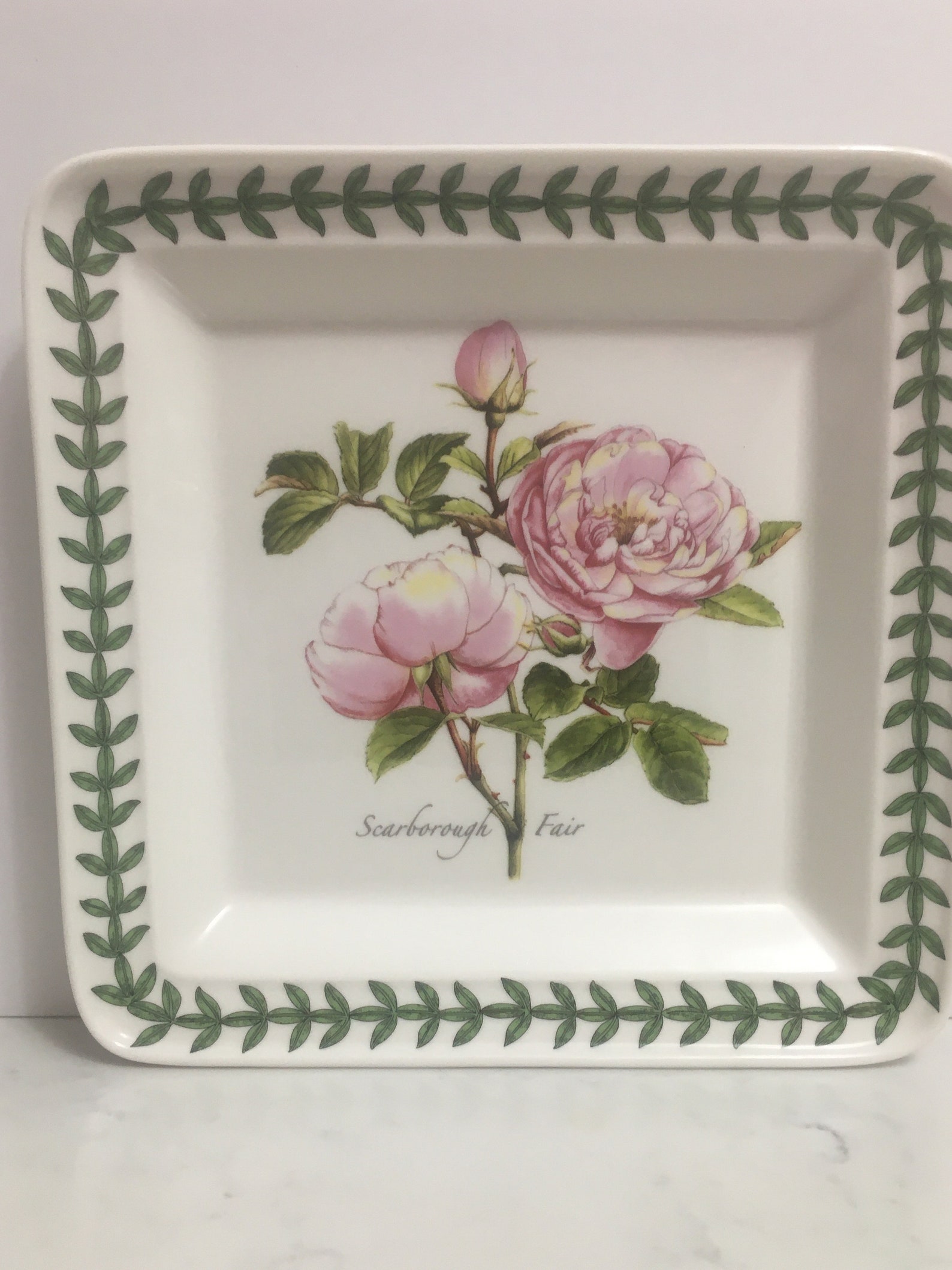 Portmeirion Scarborough Fair Porcelain Rose Plate, Vintage Pink Cabbage ...