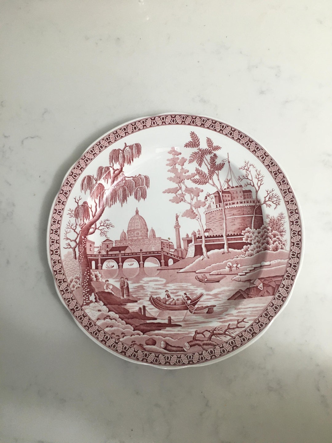 Spode Red Transferware Porcelain Plate, Spode Archive Collection ...