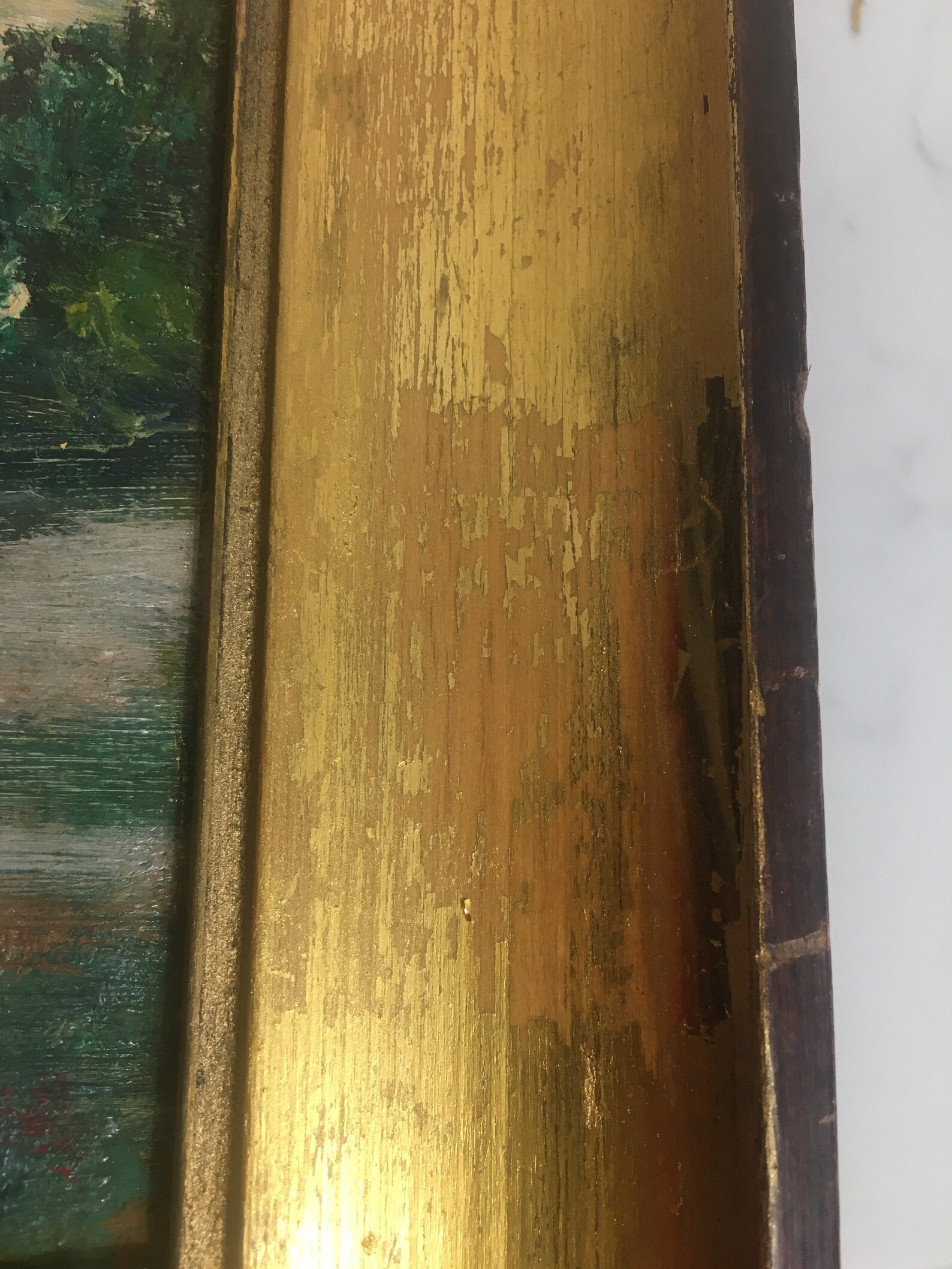 Vintage Oil Painting on Board as Found, Vintage Shabby Chippy Painting ...