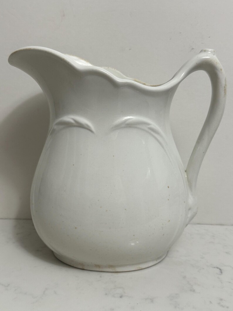 Vintage Ironstone Pitcher, Vintage White Ironstone Jug, Knowles Taylor ...