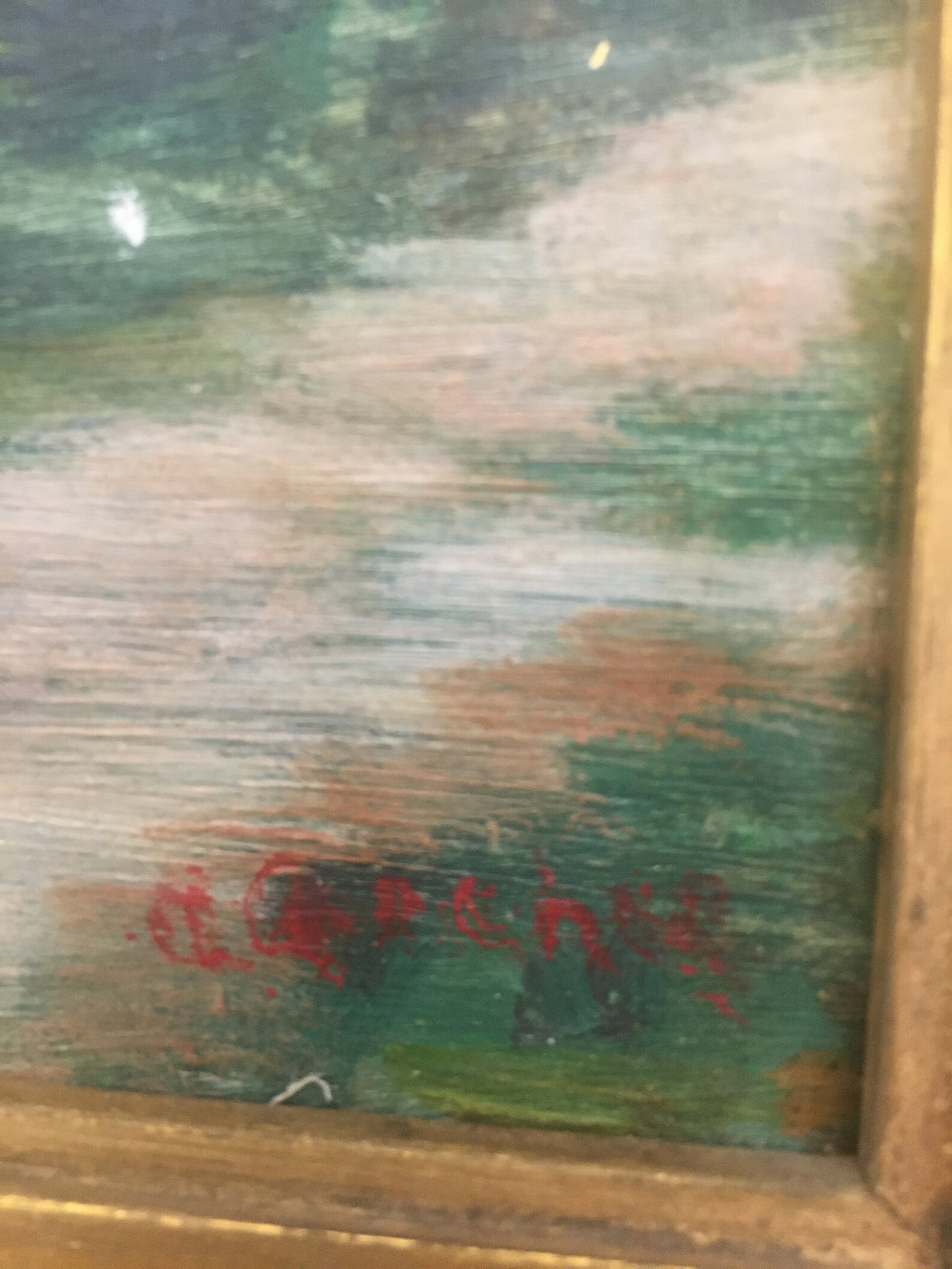 Vintage Oil Painting on Board as Found, Vintage Shabby Chippy Painting ...