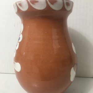 Vintage Terracotta Pottery Vase With Hand Painted Floral Motif, Vintage ...