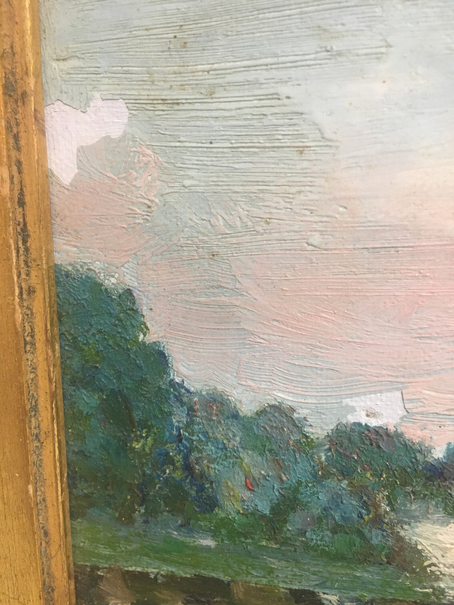 Vintage Oil Painting on Board as Found, Vintage Shabby Chippy Painting ...