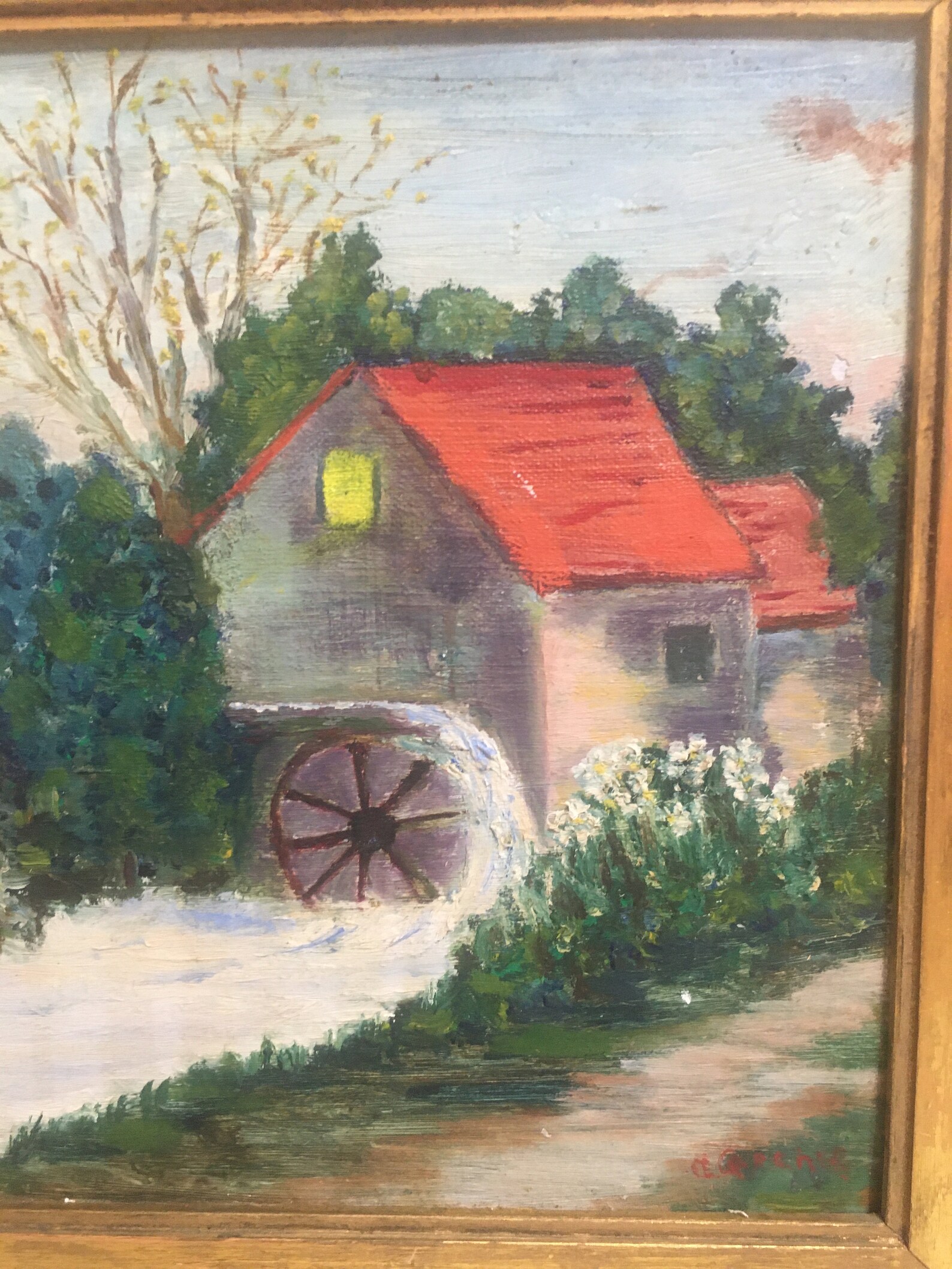 Vintage Oil Painting on Board as Found, Vintage Shabby Chippy Painting ...