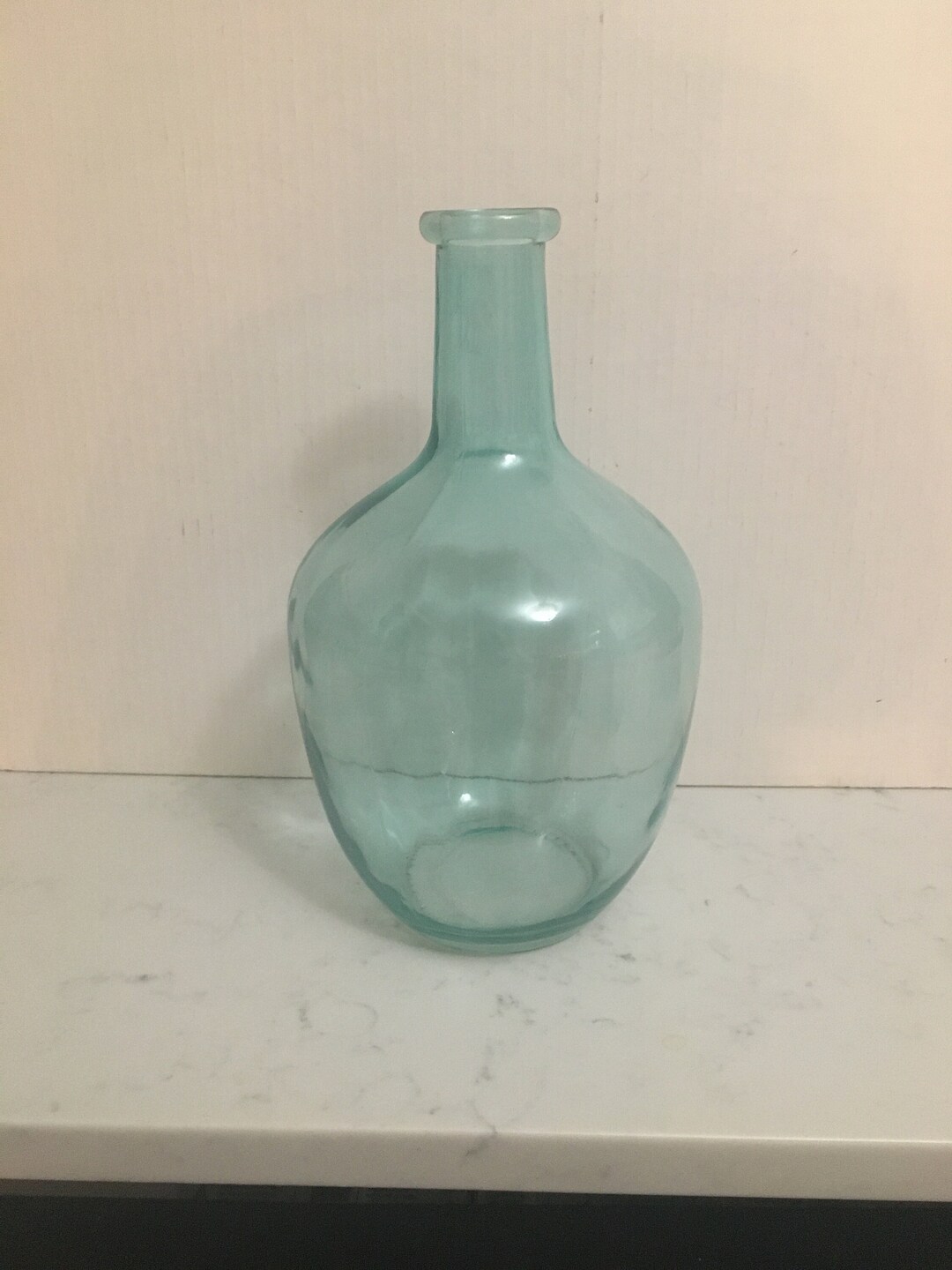 Vintage Blue/green Glass Demijohn Bottle, Vintage Art Glass Bottle ...