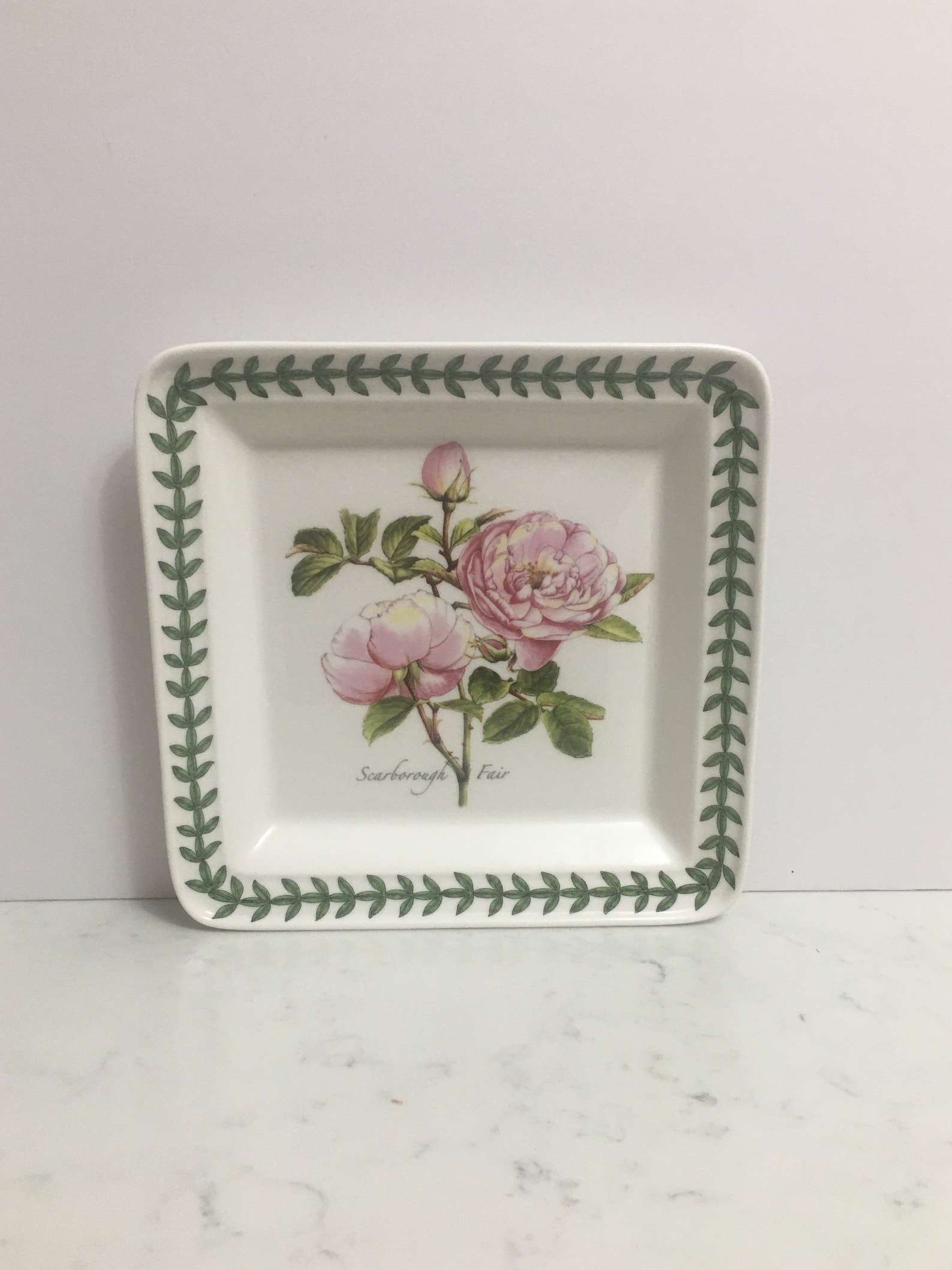 Portmeirion Scarborough Fair Porcelain Rose Plate, Vintage Pink Cabbage ...