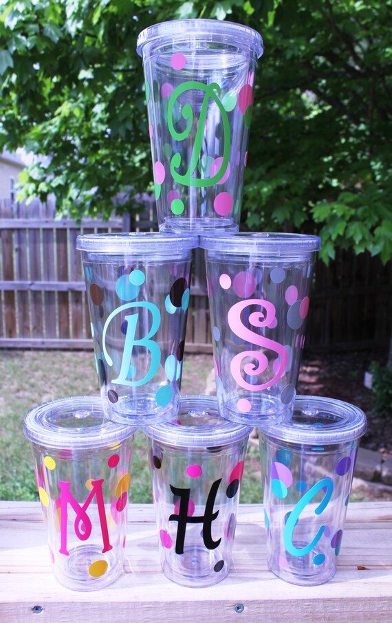 Items similar to Personalized Initial Tumbler Cup on Etsy