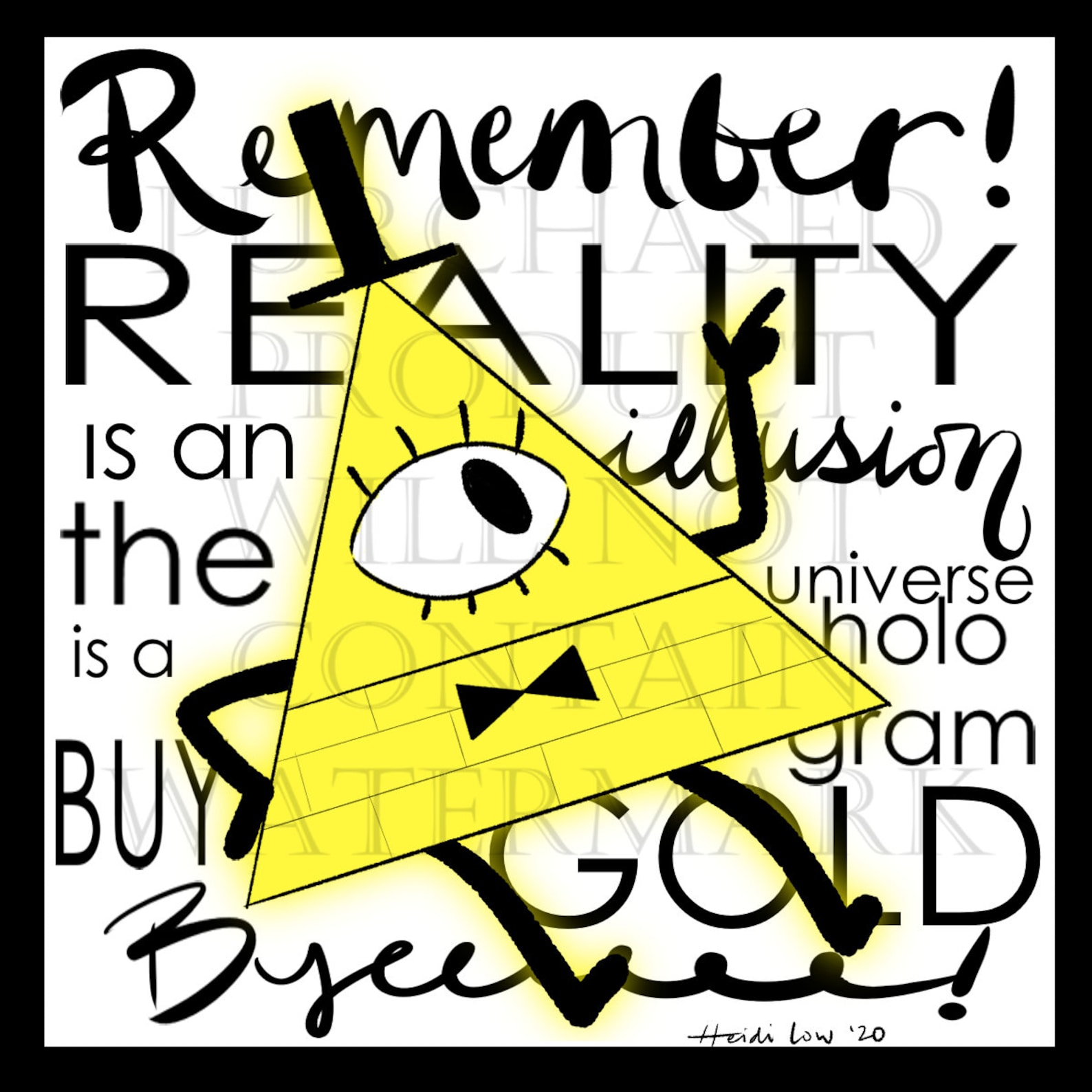 Bill Cipher White Background Gravity Falls Digital Artwork - Etsy
