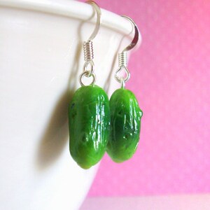 Cute Pickle Earrings, Miniature Fake Food Jewelry Polymer Clay Pickles ...