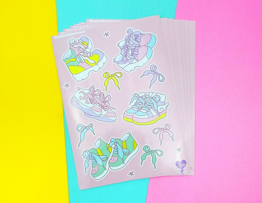 Fairy Kei Shoes Sticker Sheet Kawaii Harajuku Chunky Shoes - Etsy