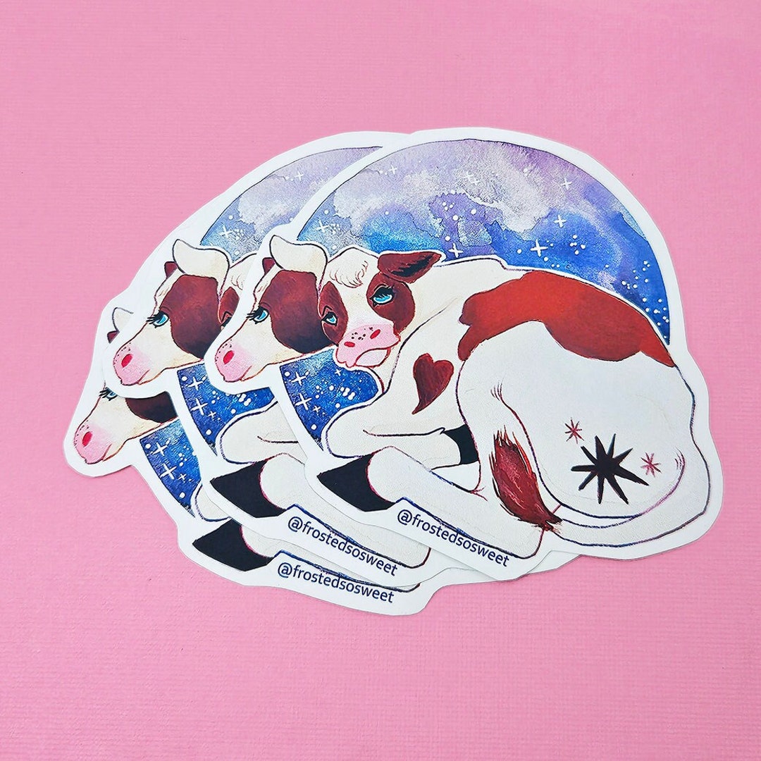 Two Headed Calf Sticker 3.75 Inch Hand Cut Water and Tear Resistant ...