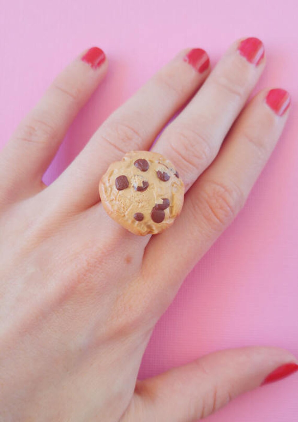 Chocolate Chip Cookie Ring Miniature Cookie Clay Food Ring - Etsy