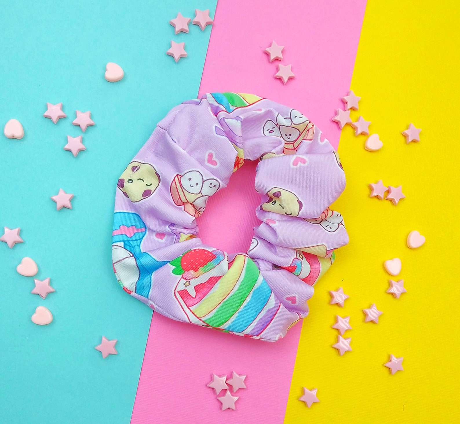 Kawaii Purple Scrunchie With Cute Baking Food Kawaii Food - Etsy