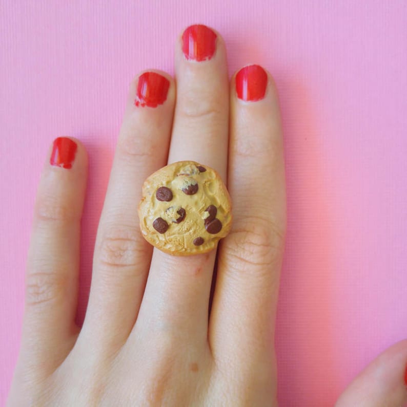Chocolate Chip Cookie Ring Miniature Cookie Clay Food Ring - Etsy