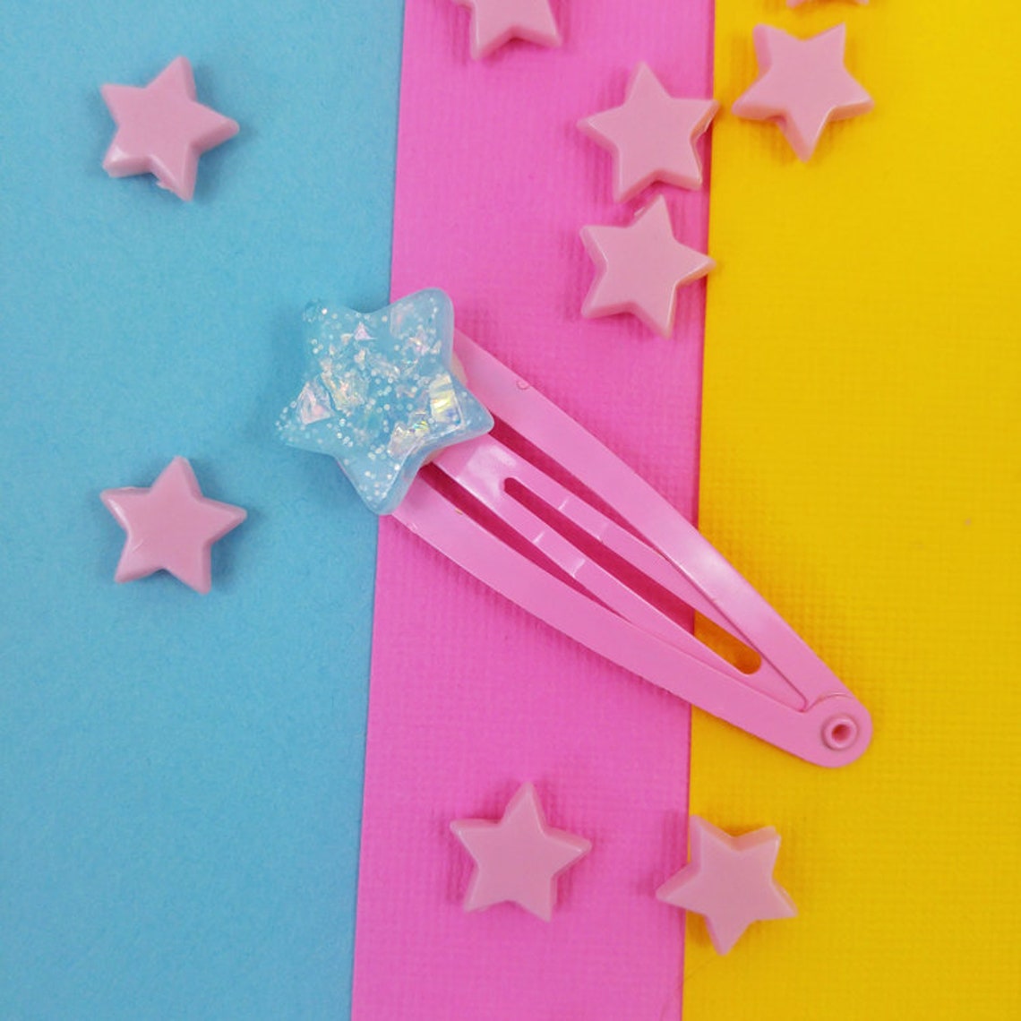 Blue Star Hair Clip Star Hair Clip Kawaii Fairy Kei Blue | Etsy