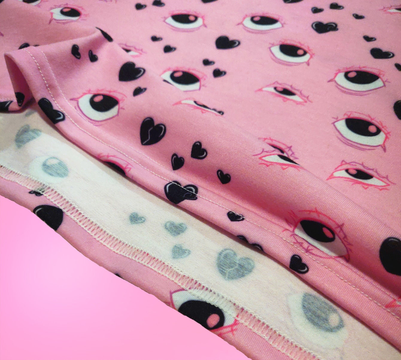 Menhera Cropped T Shirt, Pastel Goth Top With Black, Purple, and Pink ...