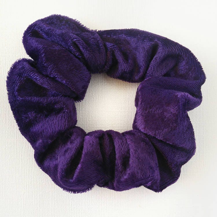 Purple Velvet Scrunchie Goth Dark Purple Crushed Velvet Hair - Etsy