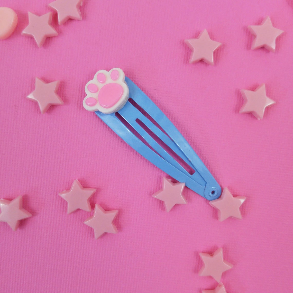 Pink and Blue Cat Paw Hair Clip Cute Kawaii Fairy Kei Decora - Etsy