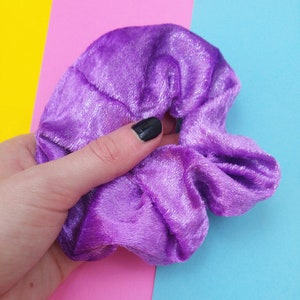 Purple Glitter Velvet Scrunchie Nu Goth Soft Grunge Plum Purple Crushed ...