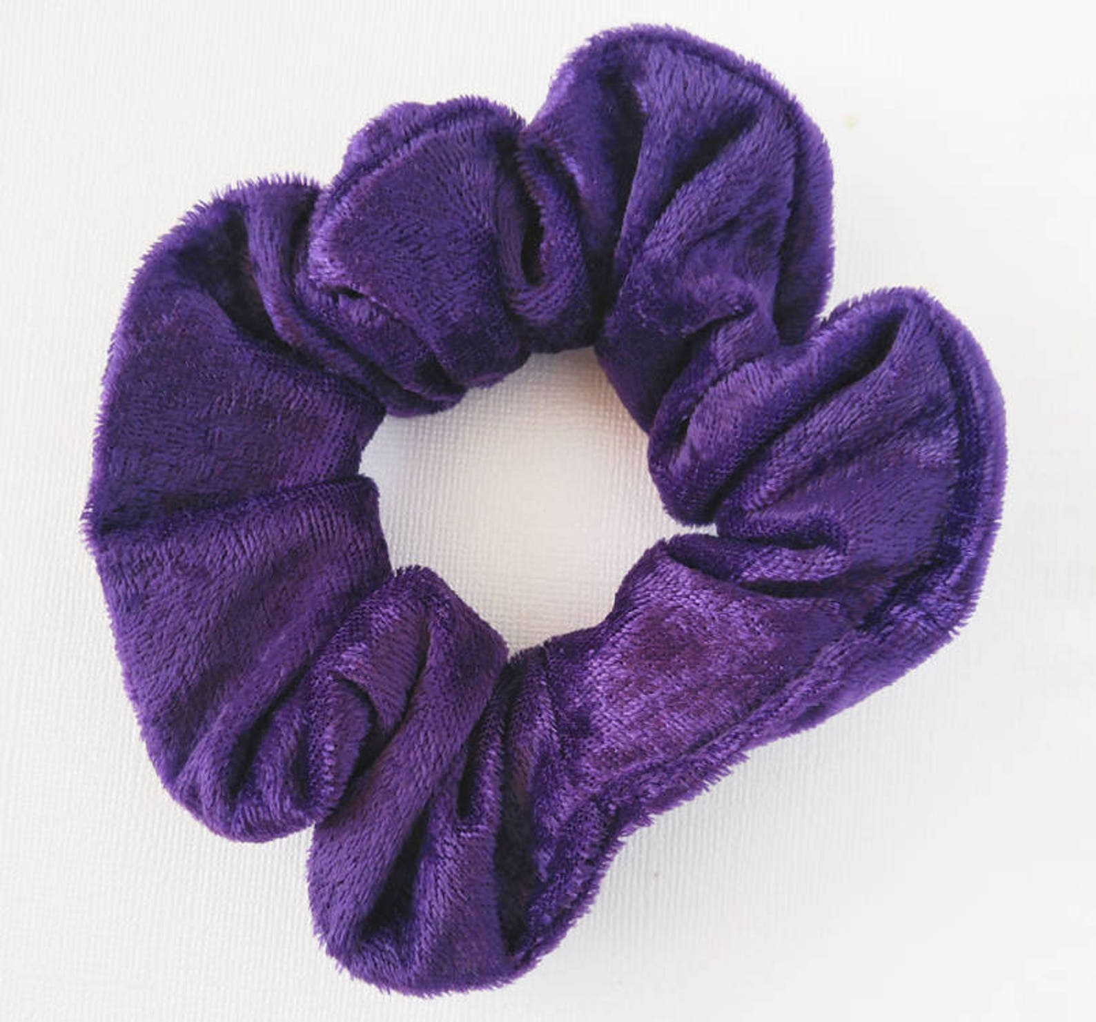 Purple Velvet Scrunchie Goth Dark Purple Crushed Velvet Hair - Etsy