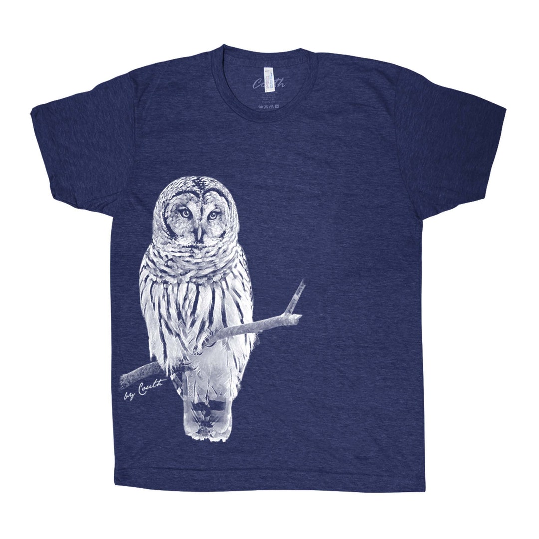 Owl Shirt, Unisex Tshirt, Mens Tshirt, Crew Neck, Bird T-shirt, Cute T ...