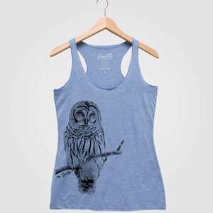 Owl Tank Top Womens Racer Back Top Bird Print Tee Graphic - Etsy