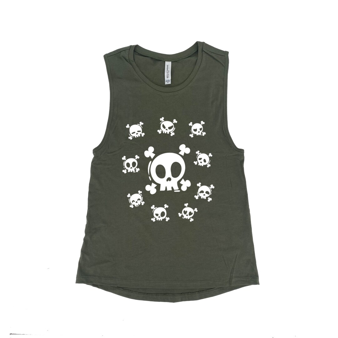 Skull Halloween Shirt, Emoji Tank, Muscle Tank Top, Women Tank Top ...