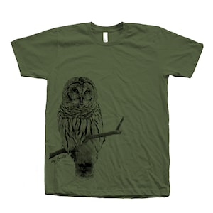 Mens Unisex Owl T-shirt Graphic Tee, Bird Lover Gift Shirt, Animal ...