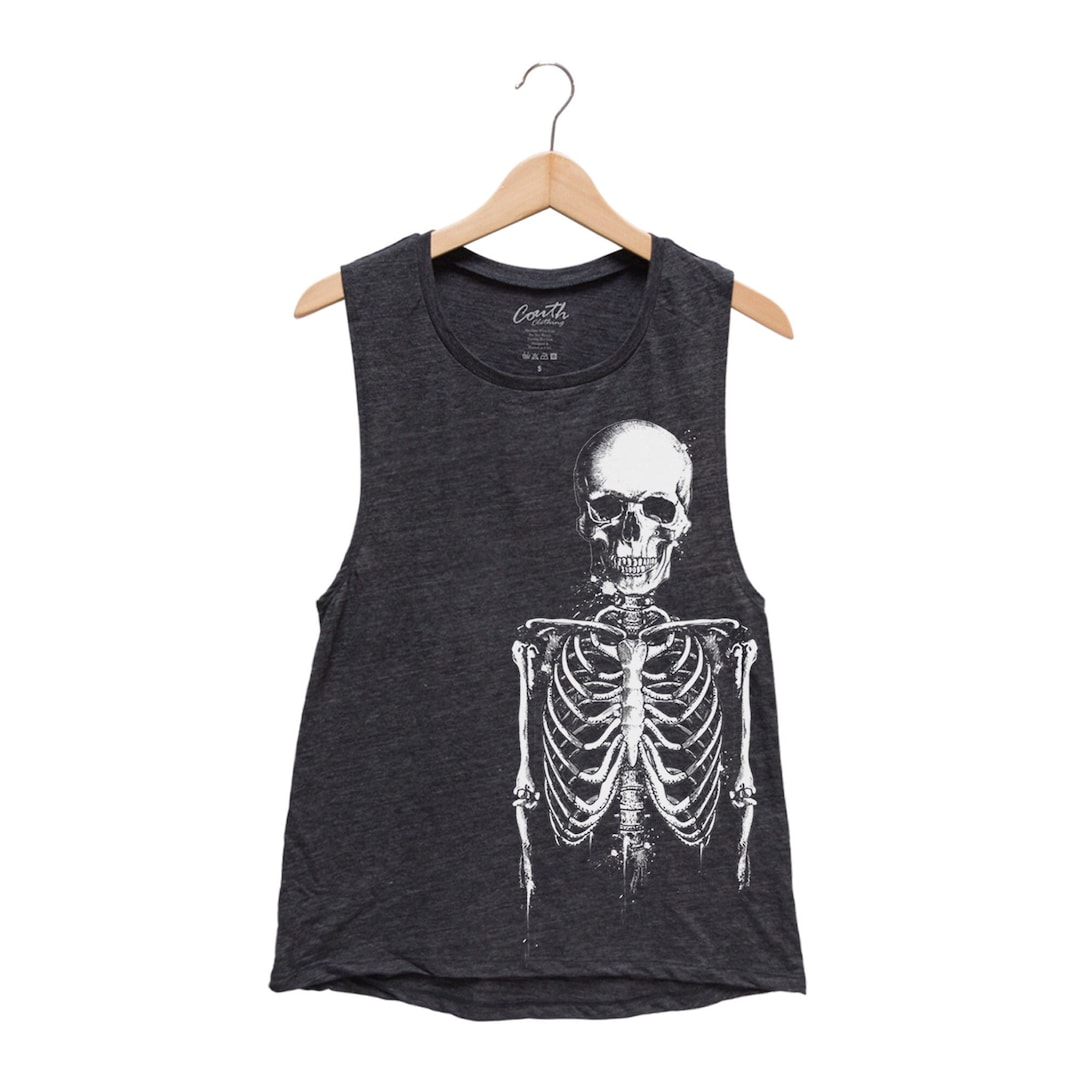 Skeleton Muscle Tank Top: Gothic Halloween Costume Shirt - Etsy