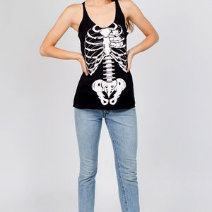 Halloween Tank Top, Skeleton Shirt, Women Tank Top, Triblend Racerback ...