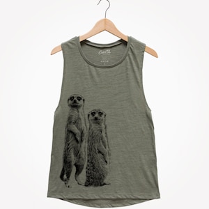 Meerkat Tank, Tank Top for Women, Muscle Tee, Animal Shirt, Cute Summer ...