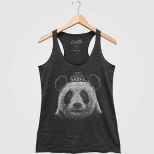 Panda Women Tank Top Funny Animal Print Graphic Shirt Triblend ...
