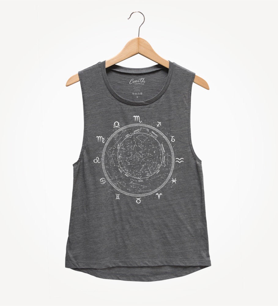 Zodiac Muscle Tank Top Women Tank Top Astrology Shirt Birth | Etsy