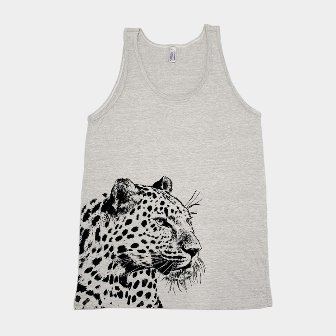Leopard Tank Top, Mens Shirt, Screen Print, Animal Shirt, Graphic Tee ...