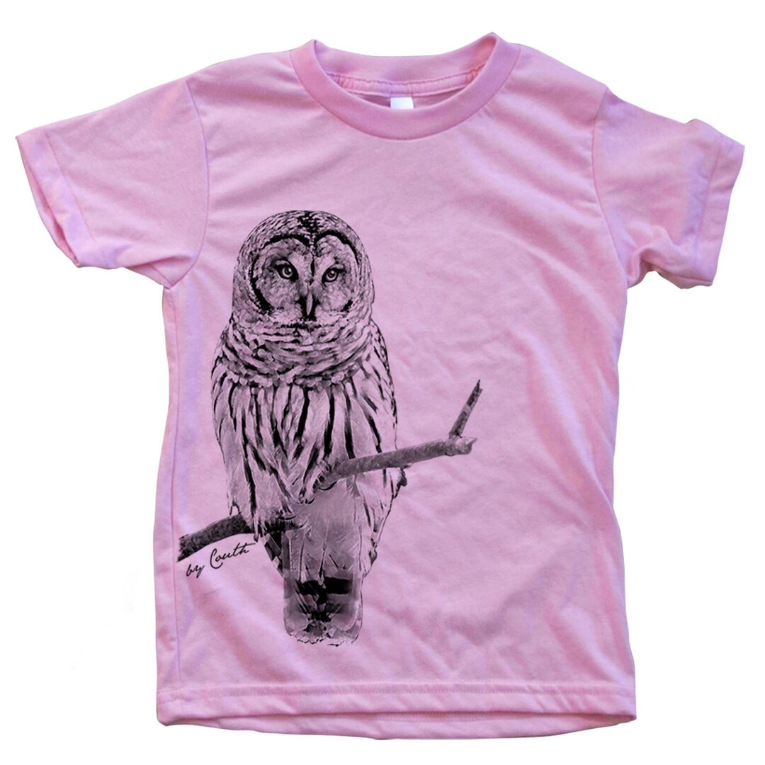 Kids Owl Tshirt, Owl T-shirt, Bird Tshirt, Screen Print, Crew Neck ...