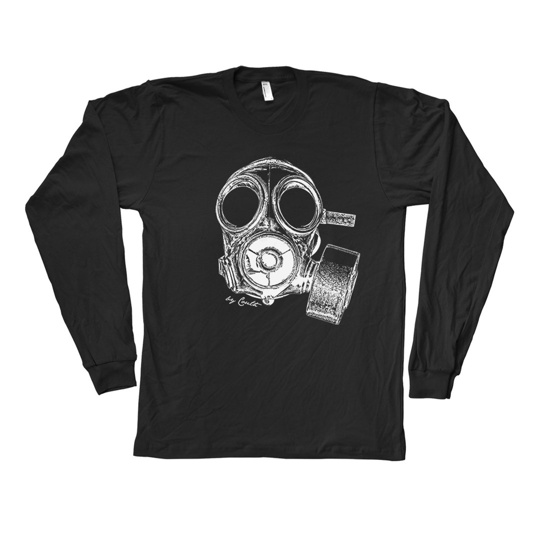 Mens Steampunk Gas Mask Long Sleeve T-shirt: Hand Screen Print - Etsy