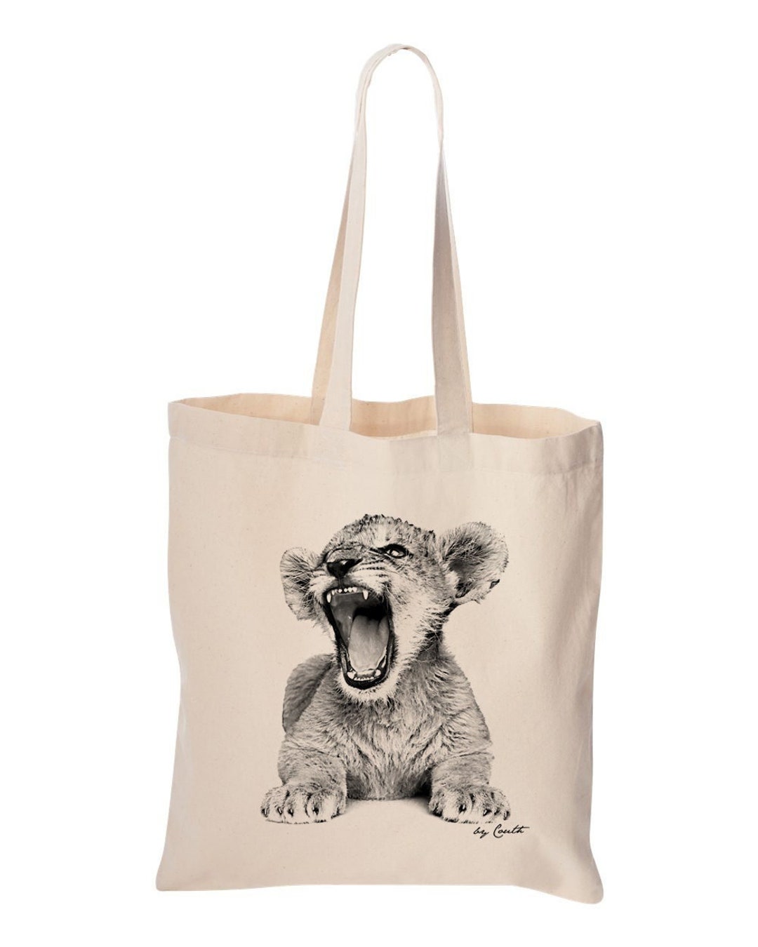 Lion Cub Tote Bag, Cute Bag, Grocery Bag, Reusable Bag, Market Bag ...