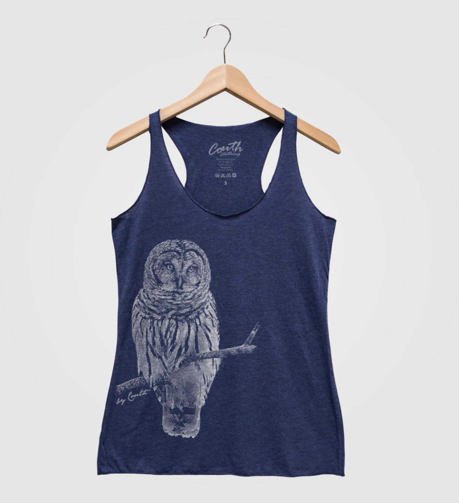 Owl Tank Top Womens Racer Back Top Bird Print Tee Graphic - Etsy