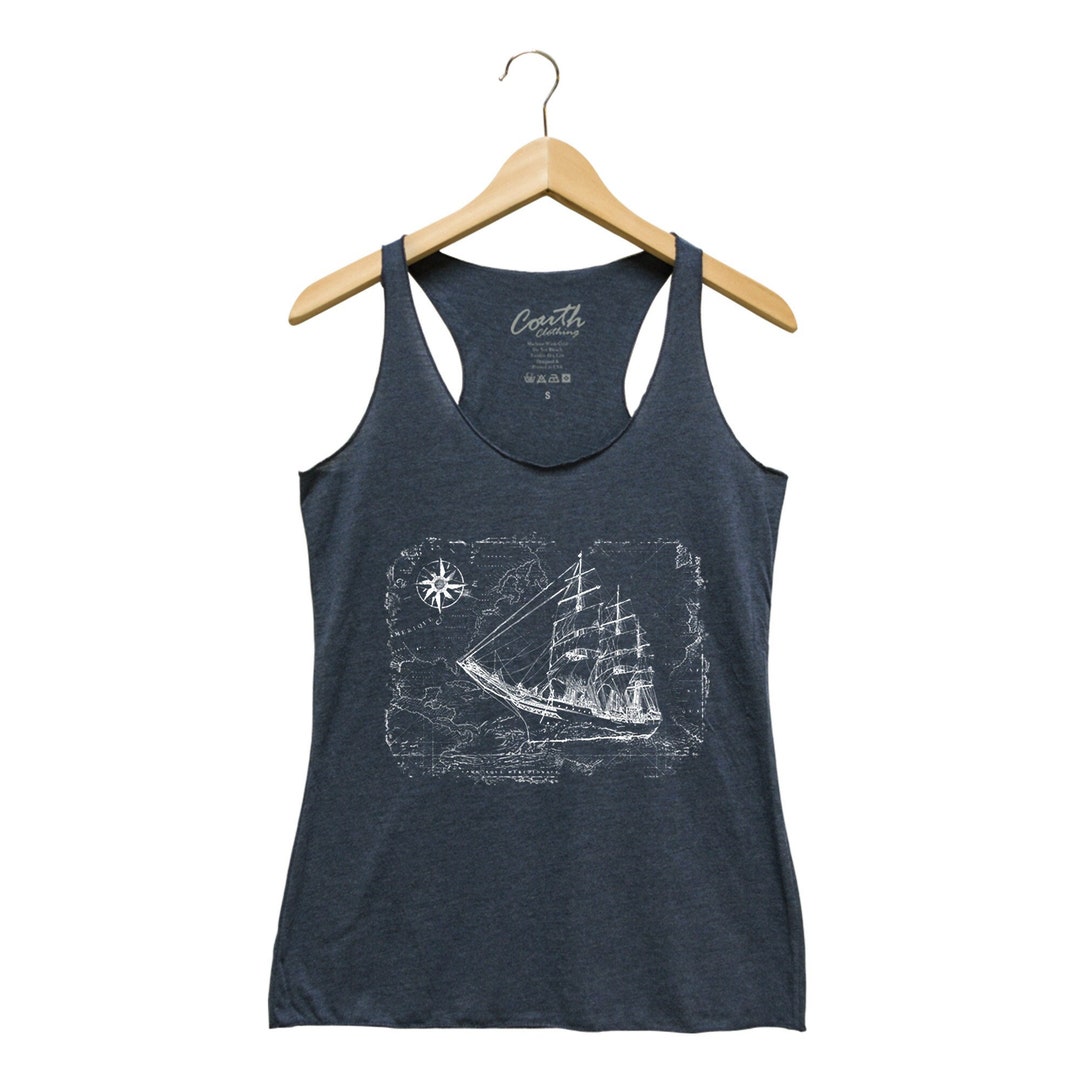 Sailing Ship Tank Top: Women's Racerback Graphic Tee - Etsy
