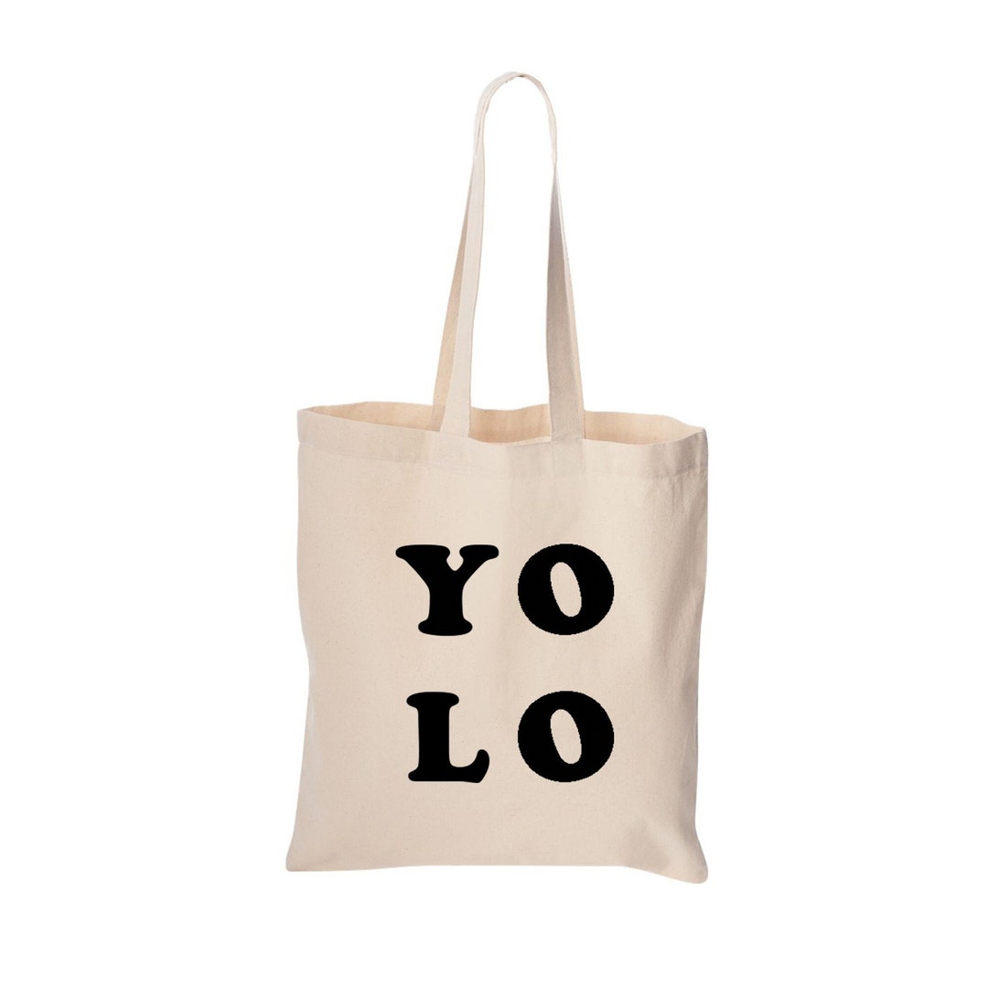 Tote Bag, YOLO, Cute Bag, Grocery Bag, Reusable Bag, Cotton Bag, Beach ...