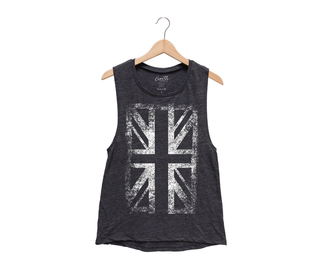 Union Jack Muscle Tank Top: Hand Screen Printed UK Flag Apparel - Etsy