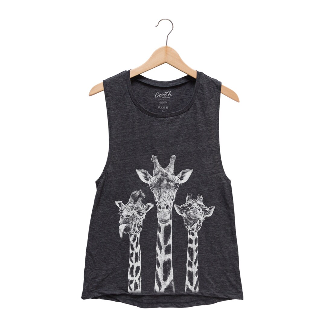Giraffe Tank Muscle Tee Muscle Tank Cute Shirt Summer Shirt Vacay Shirt ...
