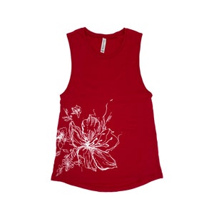 Flower Tank Top for Women Muscle Tee Floral Shirt Gift for Her Azalea ...