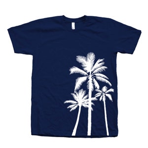 Graphic Tees Men Palm Tree Tshirt Screen Print Crew Neck 100% Cotton ...