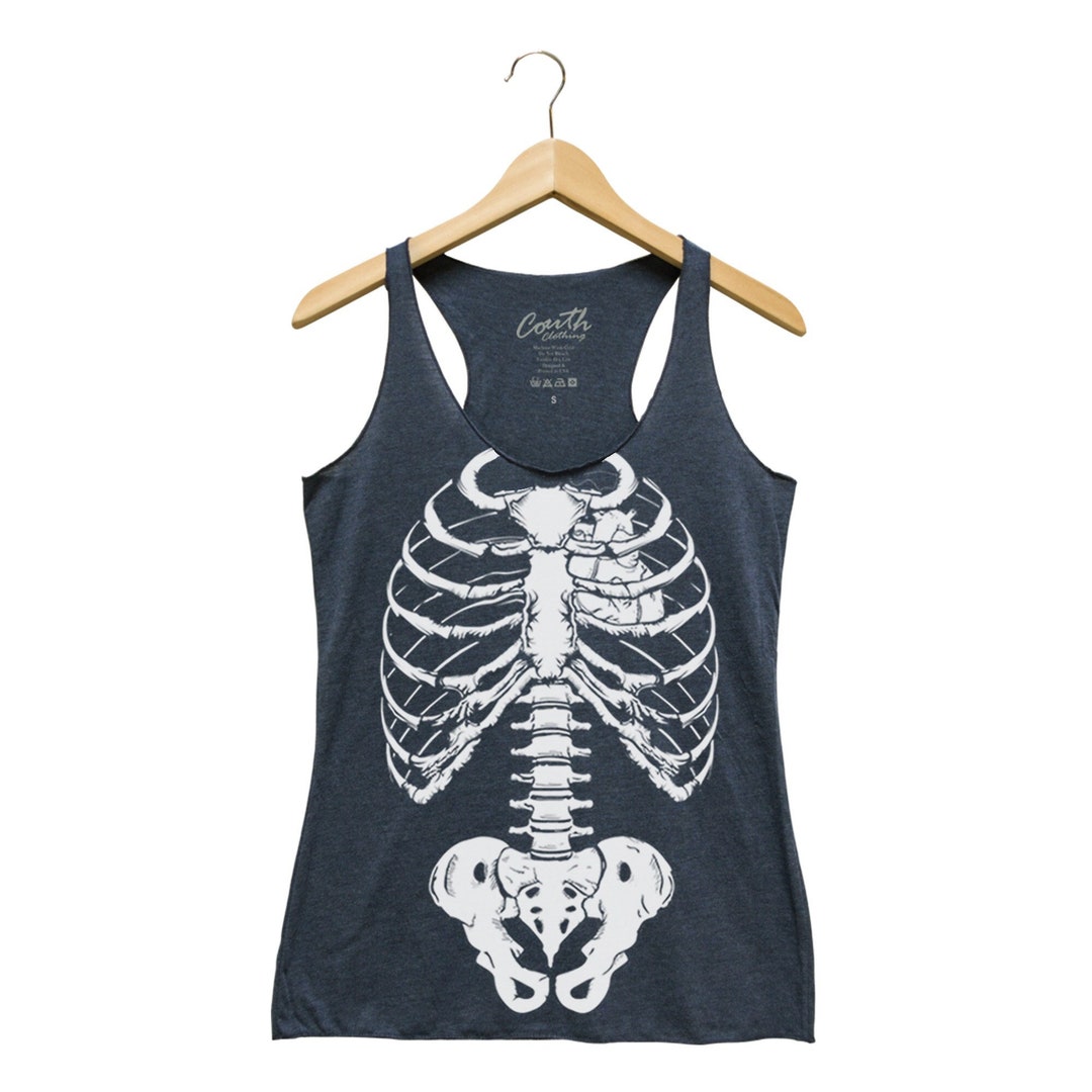 Halloween Shirt - Skeleton Tank Top - Gothic Women Tank Top - Triblend ...